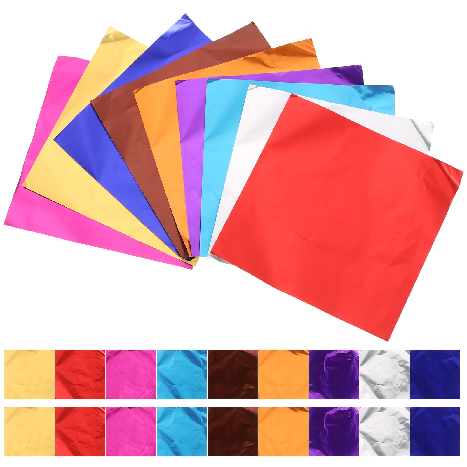 200 Pcs Aluminum Foil Candies Packing Paper Candy Materials Glossy DIY ...