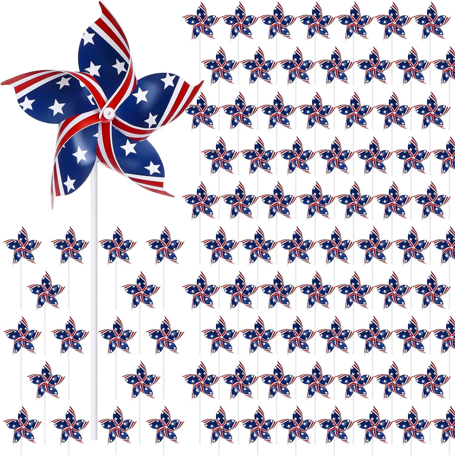 200 Pcs American Flag Patriotic Pinwheels 4th of July Decorations Red ...