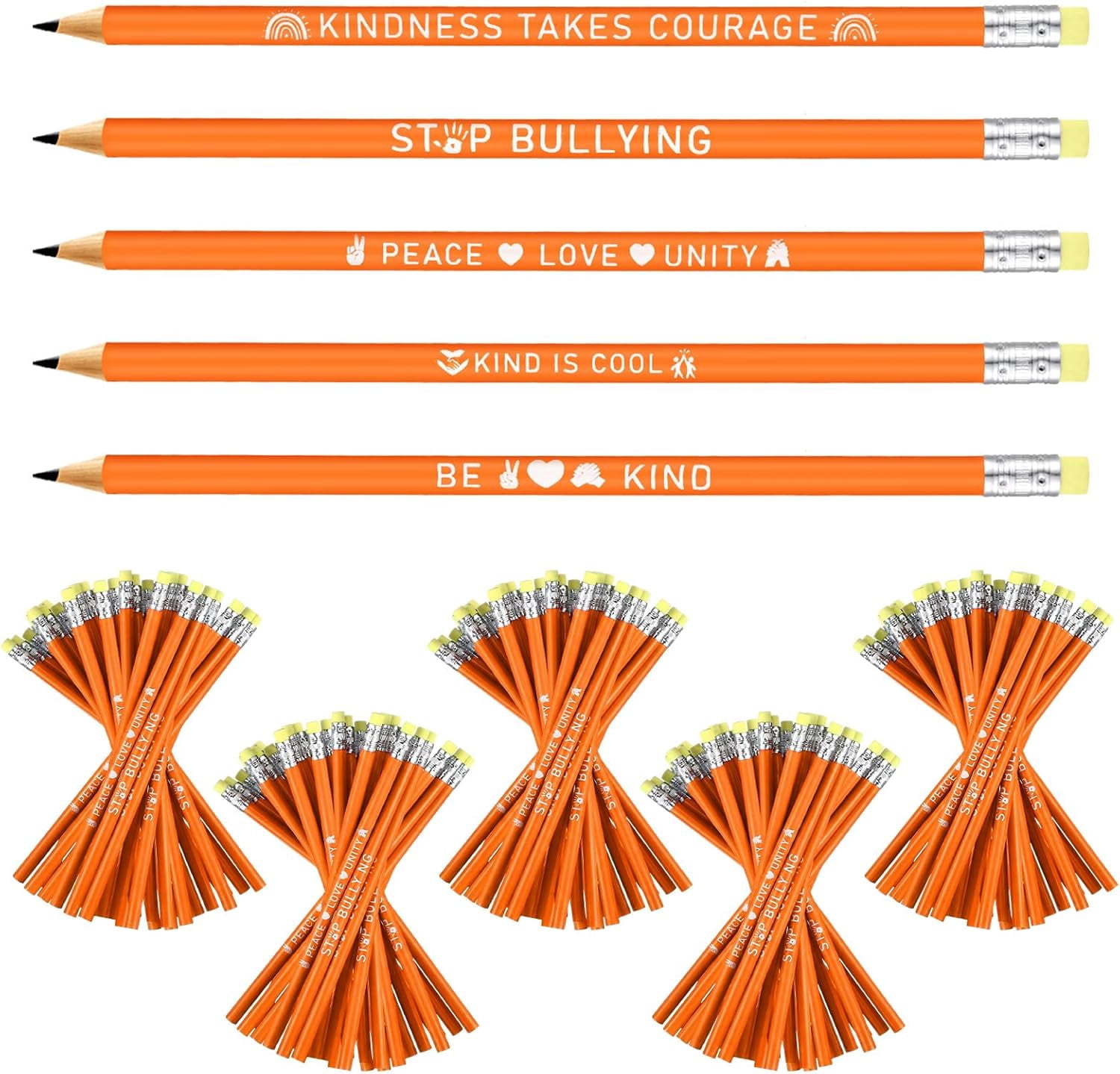 200 Pcs Anti Bullying Awareness Pencils for ty Day Bulk Against sex ...