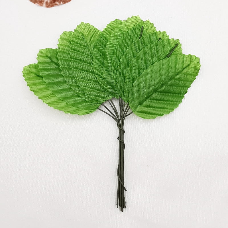 200 Pcs Artificial Leaves with Stems DIY Corsage Single Leaf Crafts ...
