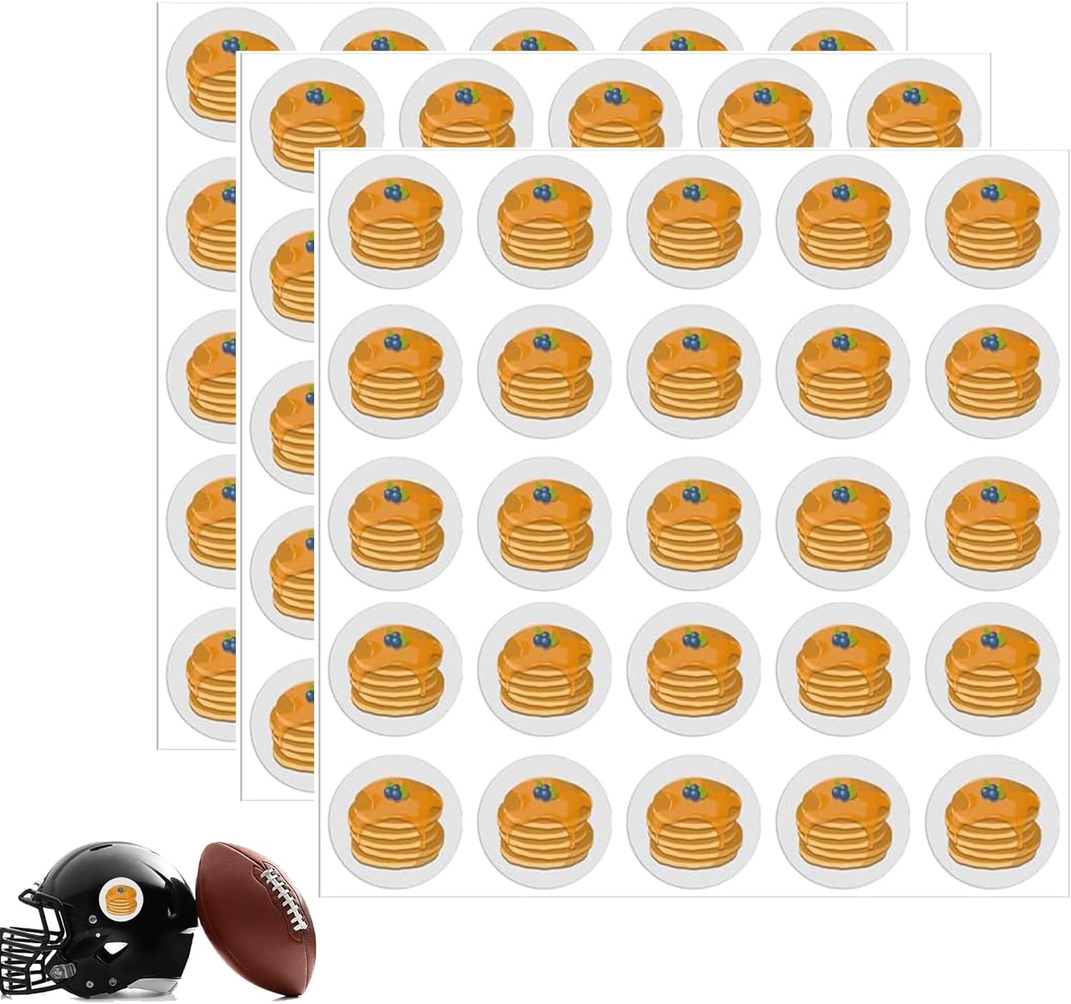200 Pcs Award Decals Stack of Pancakes with Blueberry Cartoon Vinyl ...