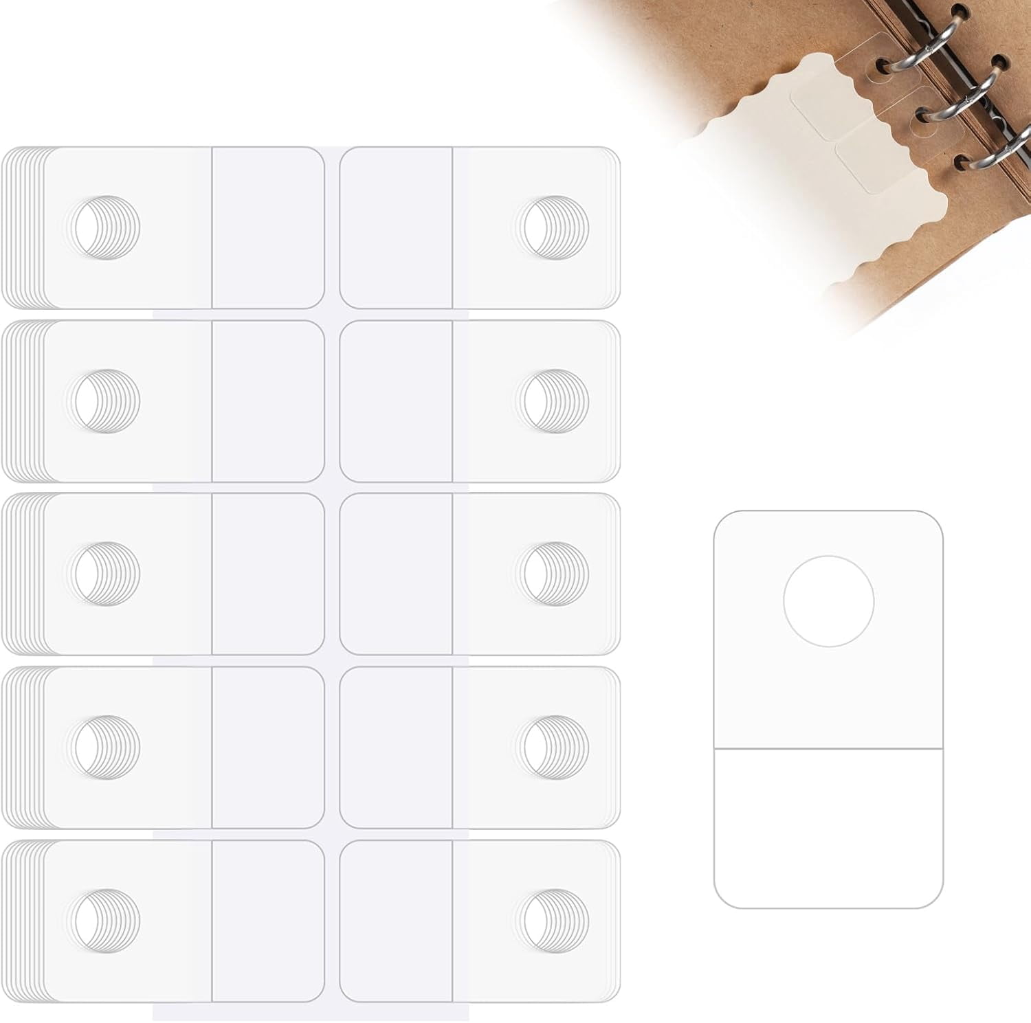 200 Pcs Binder Refill Sheet Converter Stickers, Clear Self-Adhesive ...