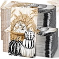 200 Pcs Black White Pumpkins Guest Napkins 2 Ply Fall Wheat Bathroom ...