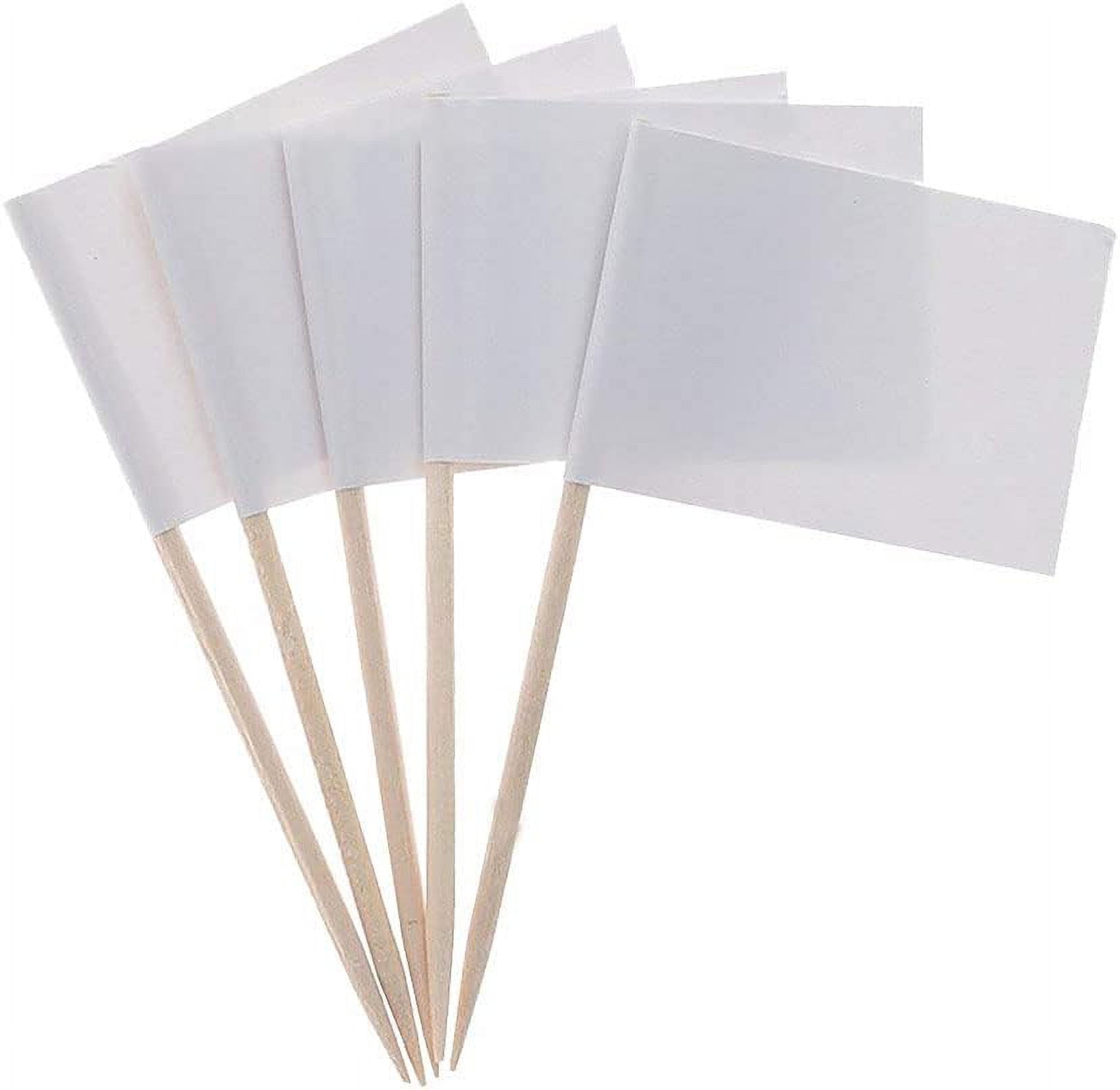 200 Pcs Blank Flags Toothpick Cupcake Toppers Picks Cheese Toothpick ...