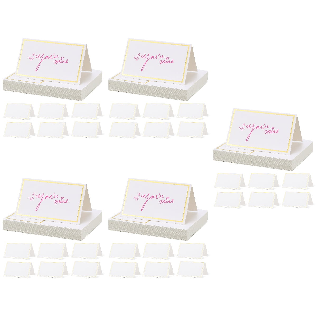 200 Pcs Blank Table Name Cards Seating Place Cards with Gold Foil ...