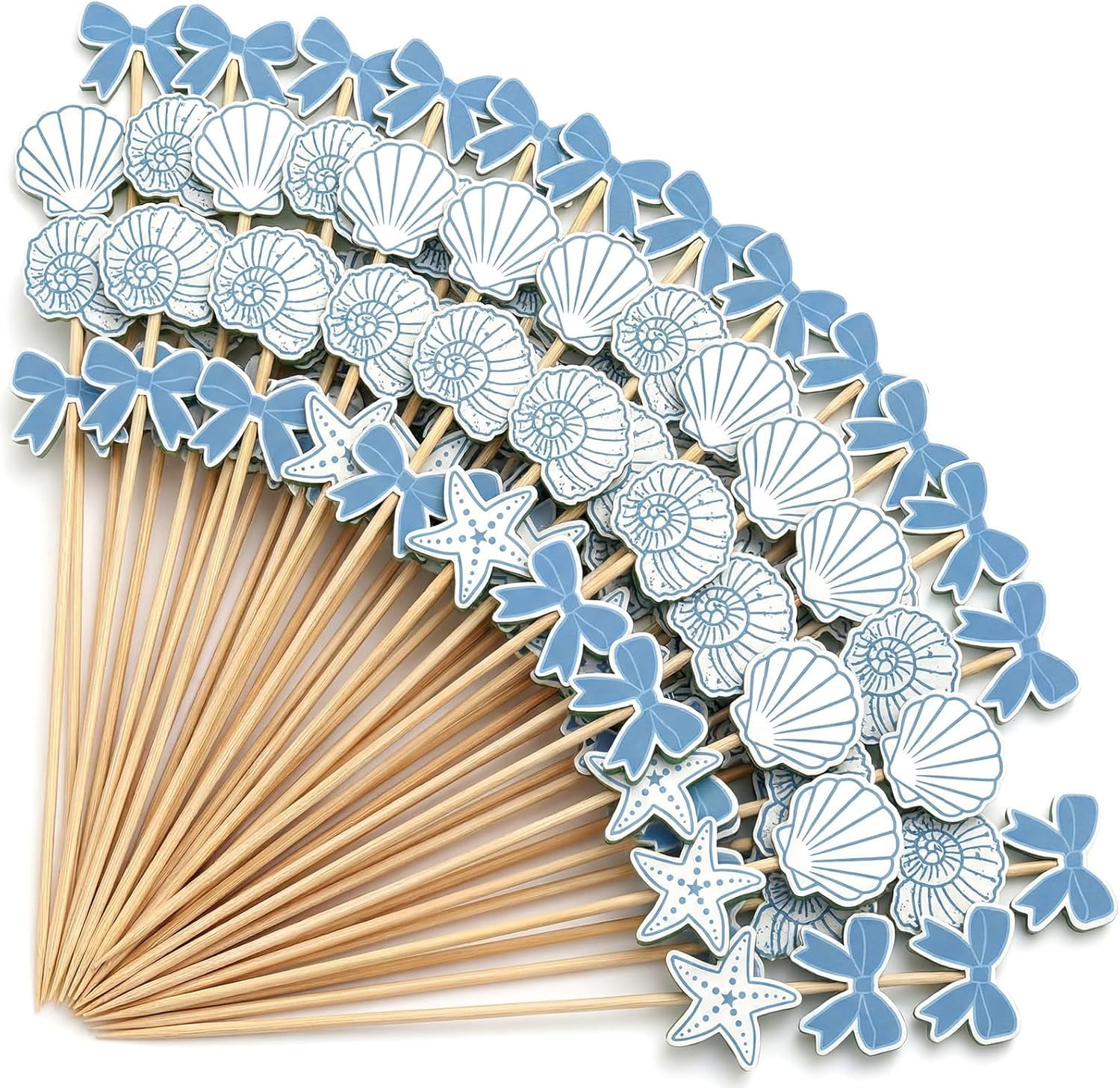 200 Pcs Blue Bow Last Toast on The Coast Bachelorette Cocktail Picks ...