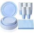 200 Pcs Blue Disposable Paper Plates Cups and Napkins, Graduation Party ...