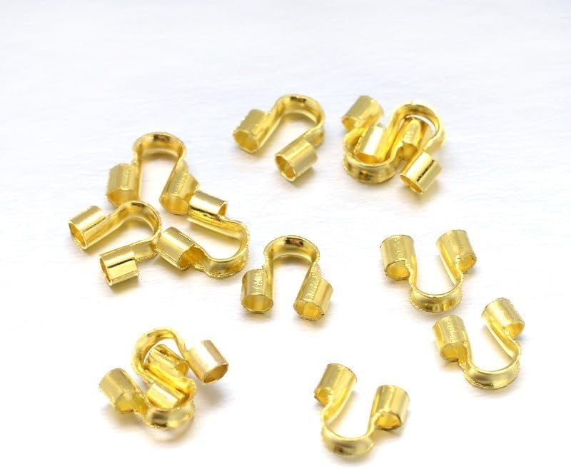 200 Pcs Brass Wire Guardians Golden U Shape Wires Guard Loops Thread ...