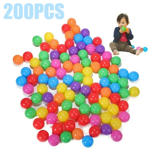 CJC BPA-Free 200 Pcs Plastic Ball Pit Balls with Mesh Bag, Colorful ...