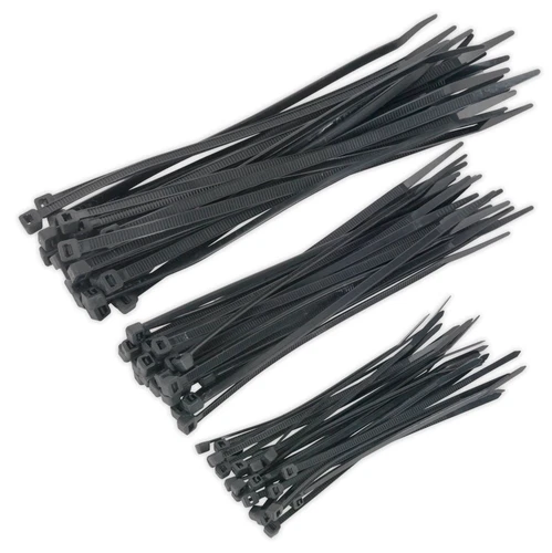 200 Pcs Cable Ties Assorted Sizes Black Variety Zip Tie Wire Cord ...