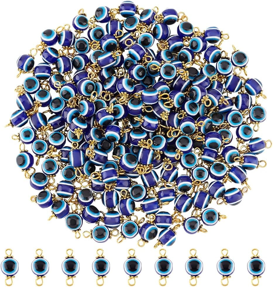 200 Pcs Charm Beads Connector Charms with Spacer Beads and Iron Double ...
