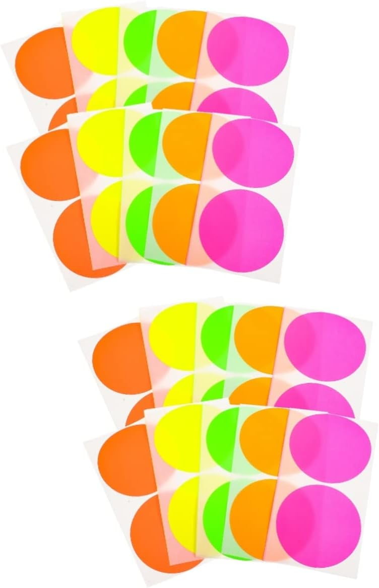 200 Pcs Circle Coded Sticker Blank Label Stickers Colored Labels ...