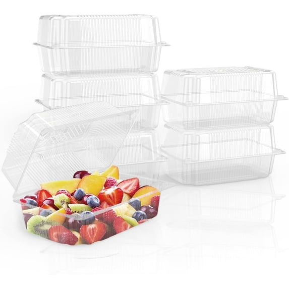 200 Pcs Clear Hoagie Container, 7.3 x 4.9 x 3.8 inch Plastic Hinged ...