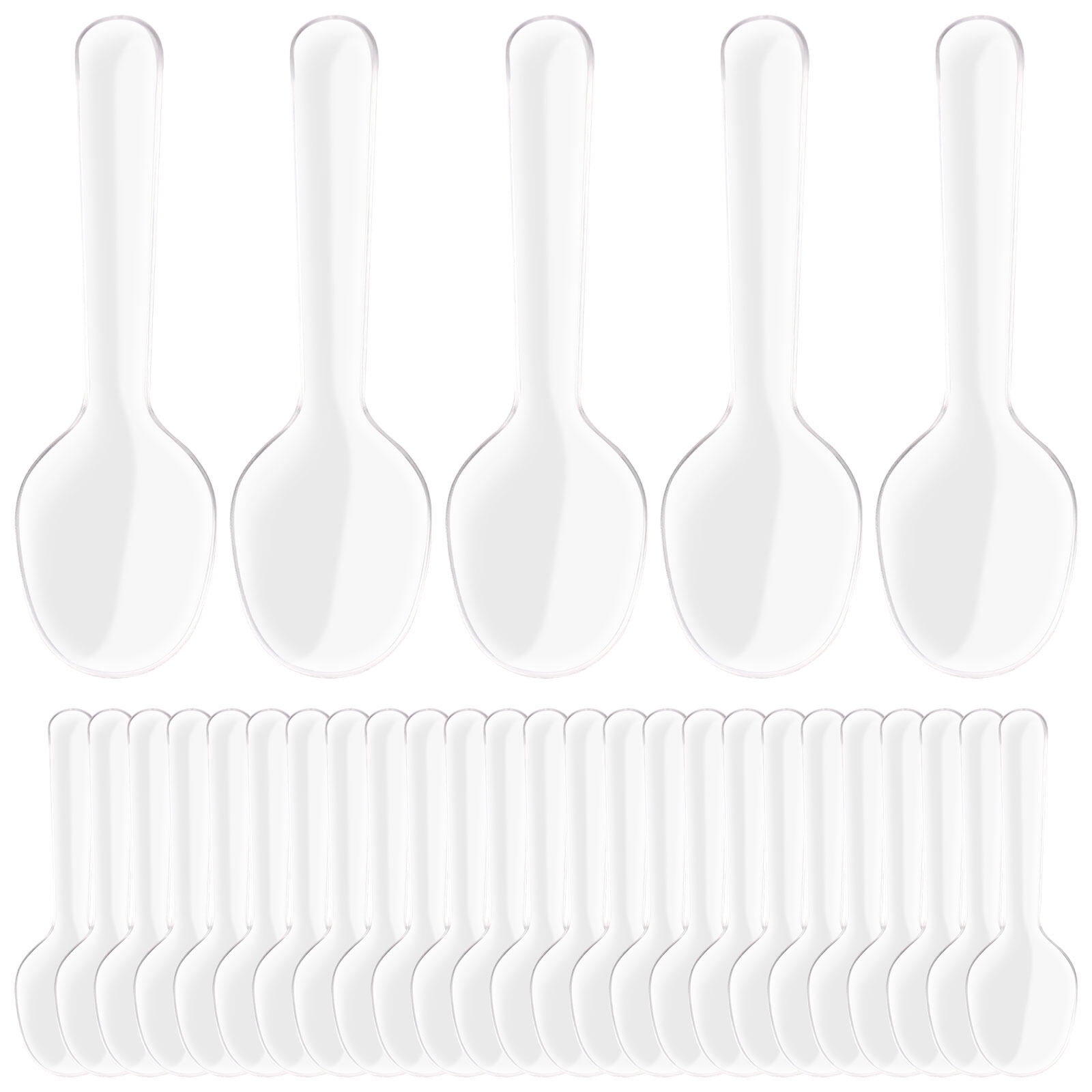 200 Pcs Clear Plastic Spoons Disposable Flatware Spoons for Jelly Ice ...