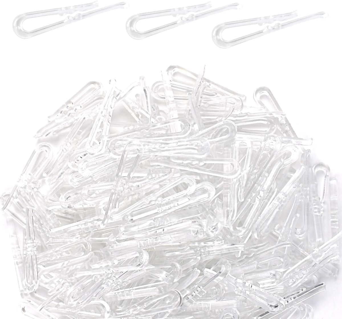 200 Pcs Clear Plastic U Shape Alligator Clips Folding Clip for Shirt ...