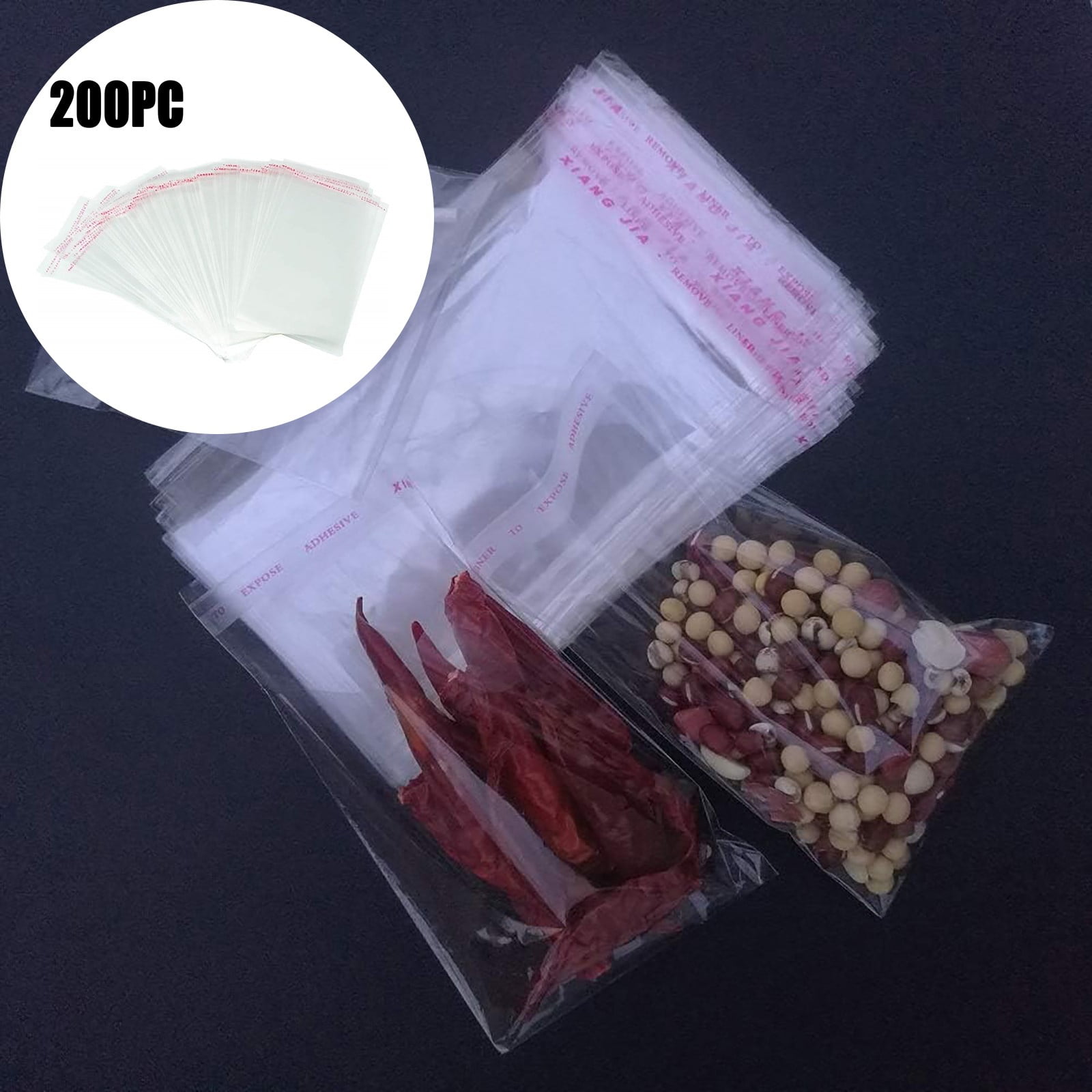 200 Pcs Clear Resealable Film Bags Self Sealing Good Coffee Canister ...