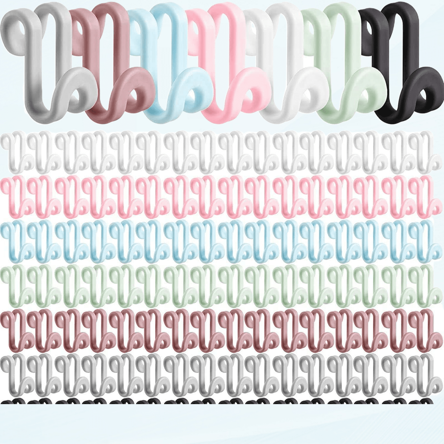 200 Pcs Clothes Hanger Connector Hooks Hanger Extender Hooks in 7 ...