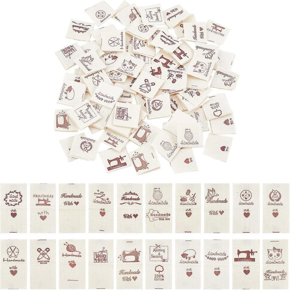 200 Pcs Clothing Size Labels 20 Styles Cotton Sewing Labels with ...