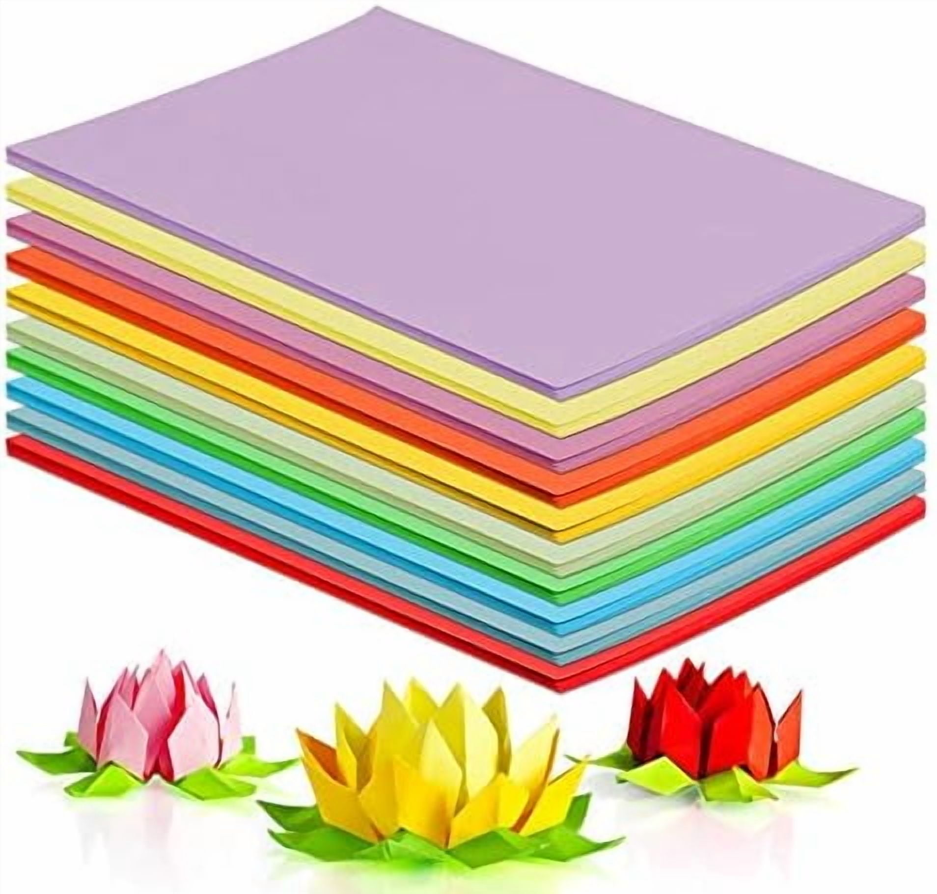 200 Pcs Colored A4 Craft Origami Paper - 10 Assorted Colors for DIY ...