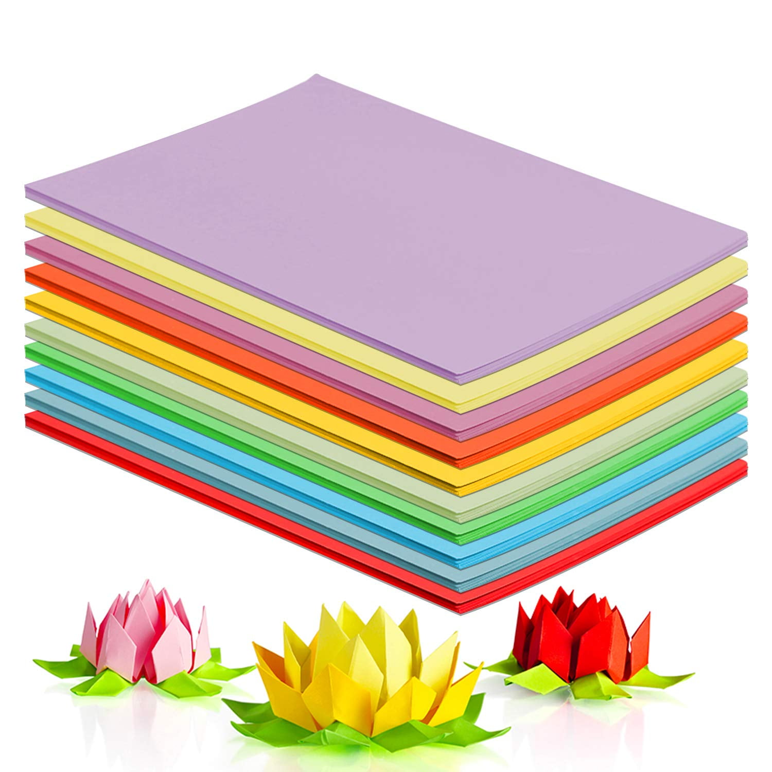 200 Pcs Colored A4 OIF8 Paper, Craft Origami Paper DIY Printer Paper ...