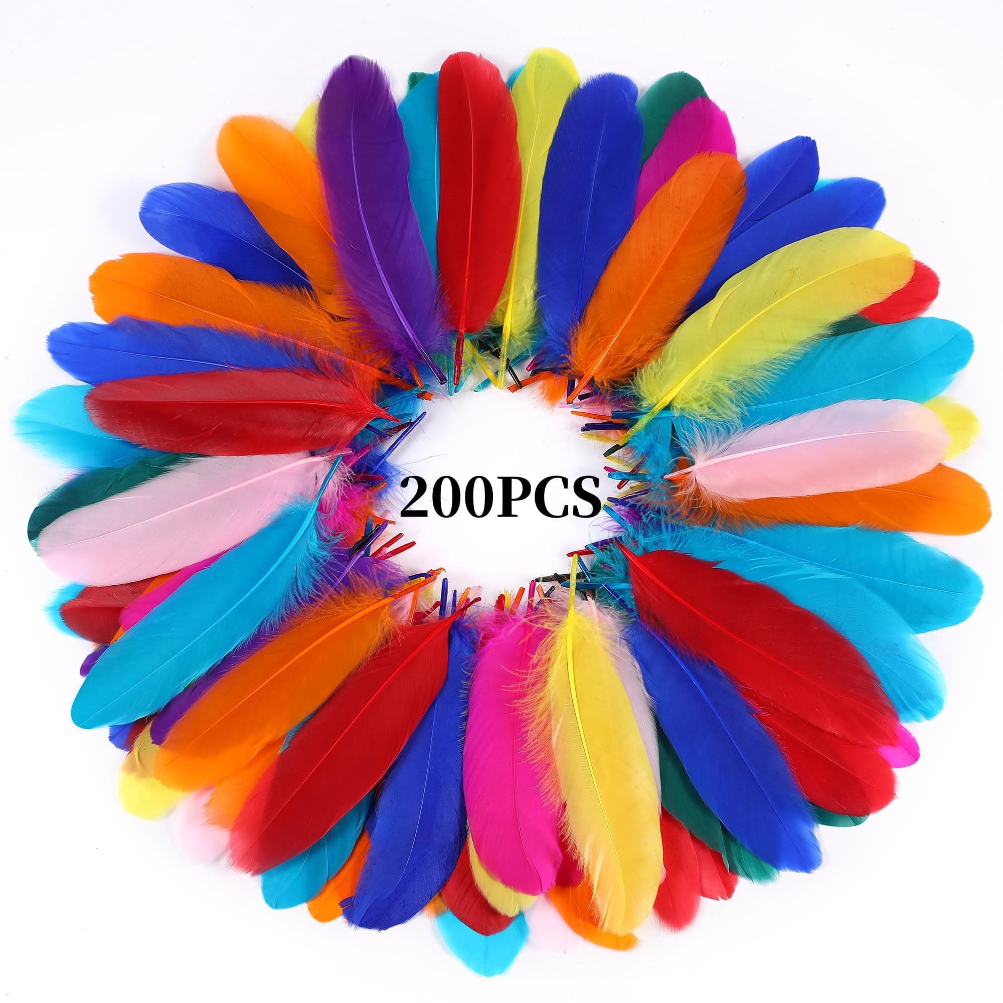 200 Pcs Colorful Craft Feathers MODANU 5-6inch Colored Feathers for DIY ...