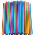 200 Pcs Colorful Plastic Long Flexible Straws 0.23 Inch Diameter 10.2 ...