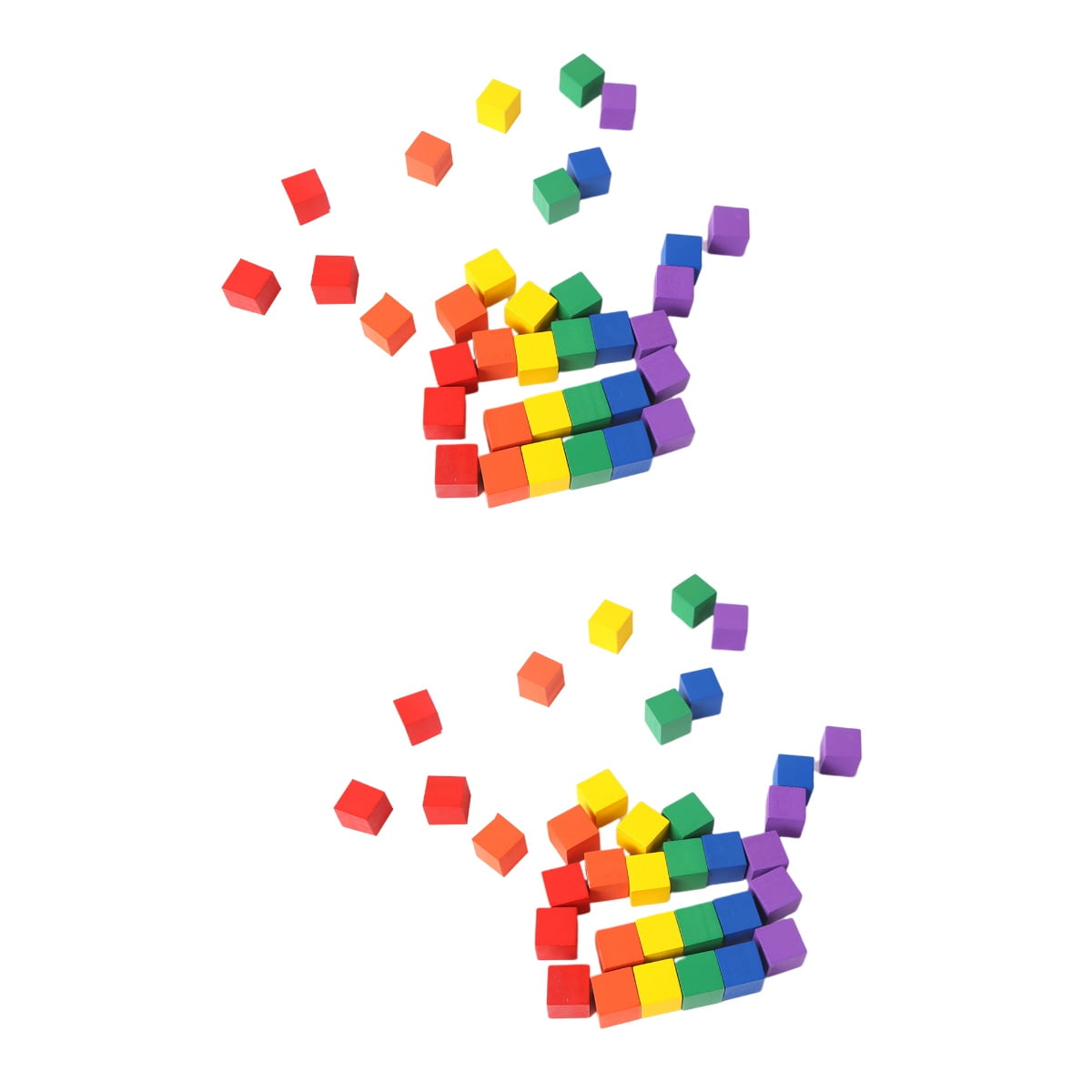 200 Pcs Colorful Wood Cube blocks Blocks Building Blocks Square Cubes ...