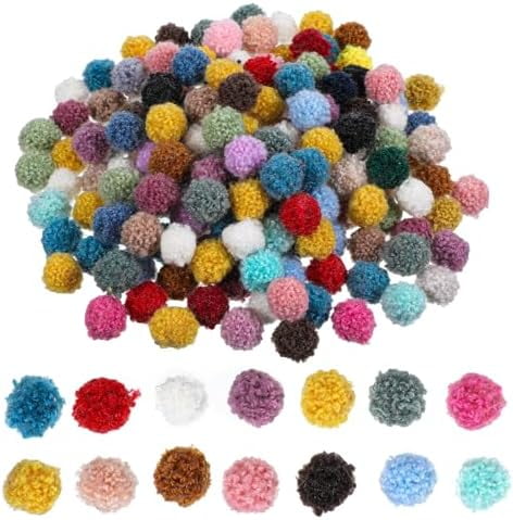 200 Pcs Colourful Pompoms for Crafts, 0.59 Inch Felt Balls Pom Poms ...