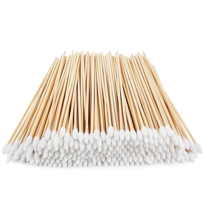 200 Pcs Count 6" Inch Long Cotton Swabs with Wooden Handles Cotton ...