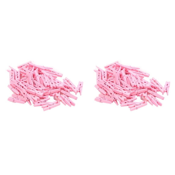 FUEENIRVA Wooden Clothespins Heavy Duty Pink Craft Clips for Decoration ...