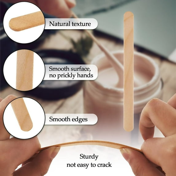 200 Pcs Craft Sticks Ice Cream Sticks Natural Wood Popsicle Craft ...