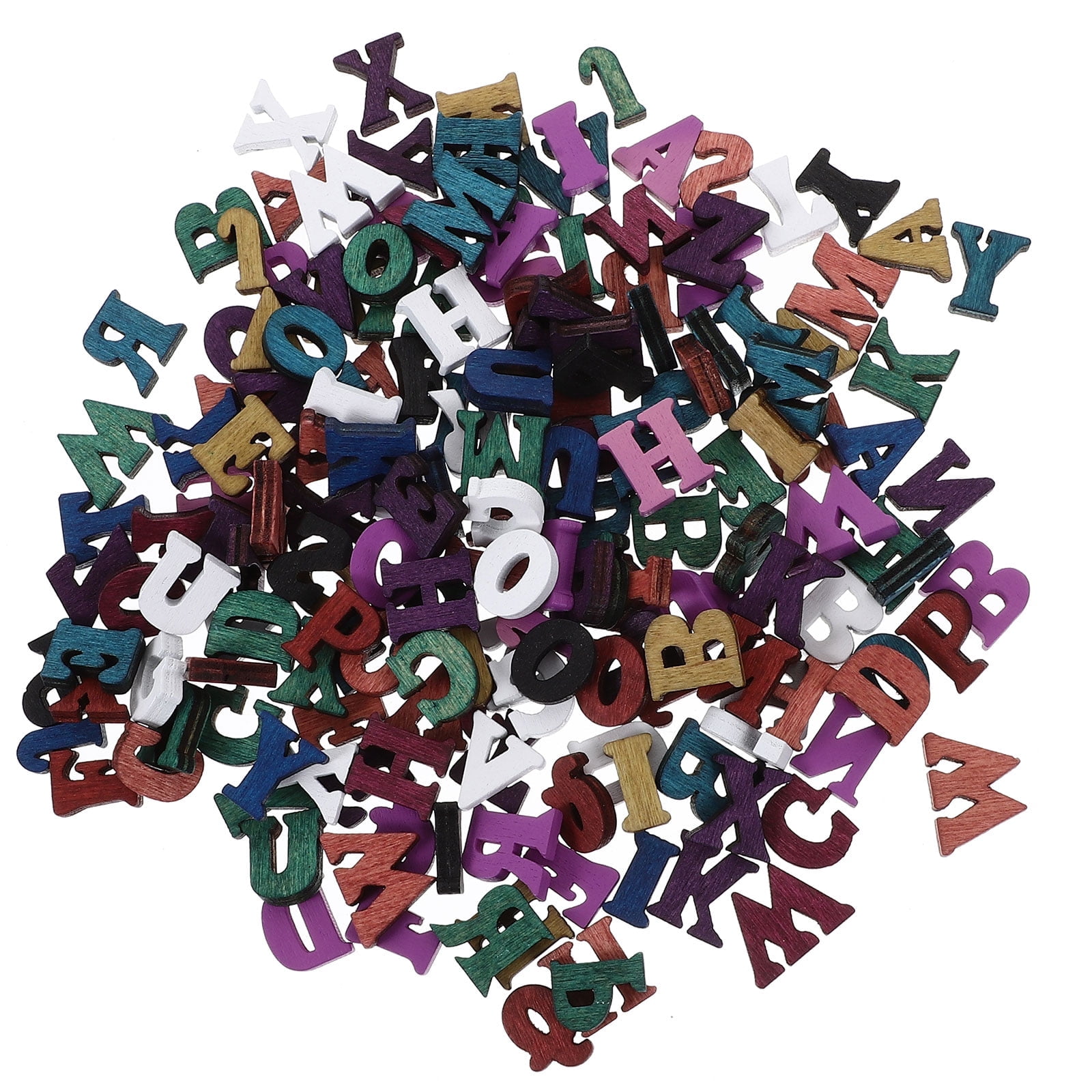 200 Pcs DIY Handmade Letters Decor Wood Slices Wooden Letters Wooden ...