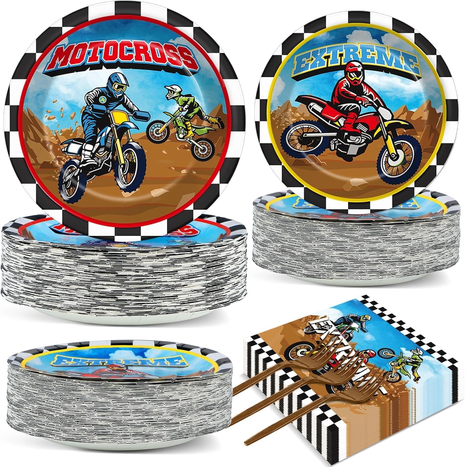 200 Pcs Dirt Bike Party Decorations Motorcycle Birthday Party Supplies ...