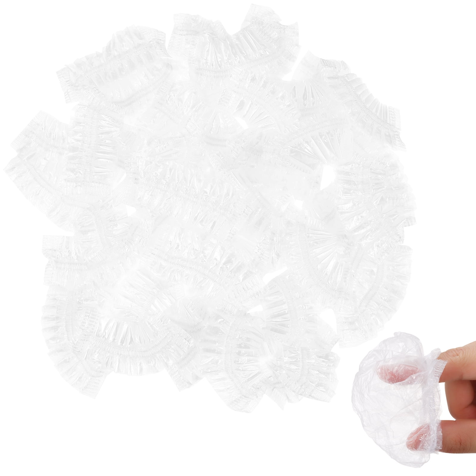 200 Pcs Disposable Earmuffs Shower Caps Disposable Ear Protectors Hair ...
