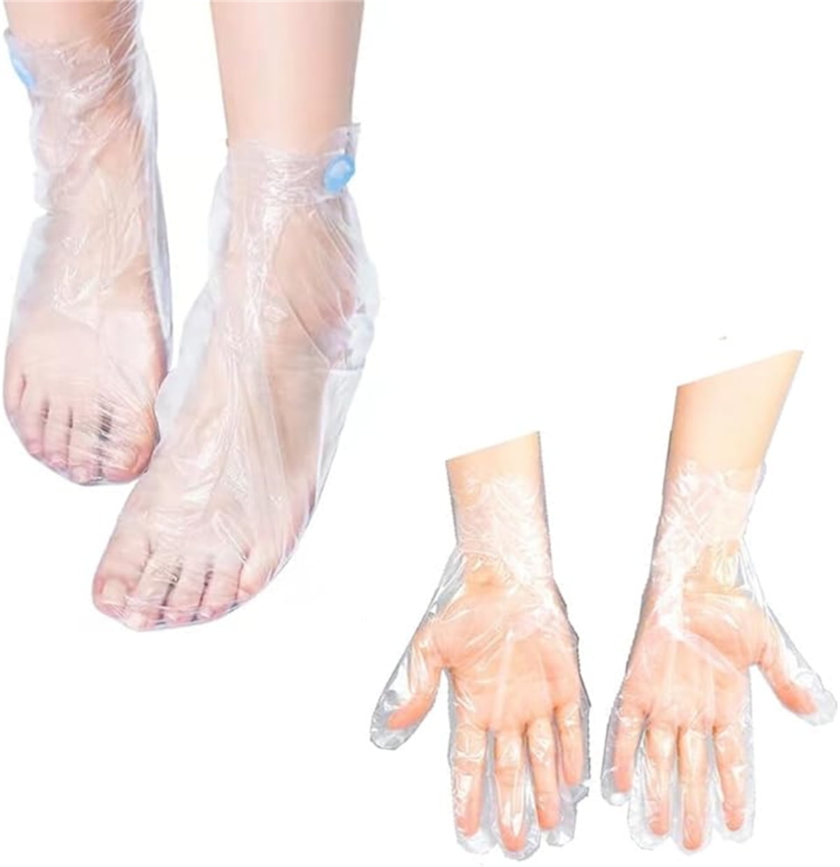 200 Pcs Disposable Gloves and Foot Membrane Covers, Disposable Plastic ...