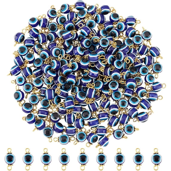 200 Pcs Evil Eye Charm Evil Eye Beads Connector Charms with Spacer ...