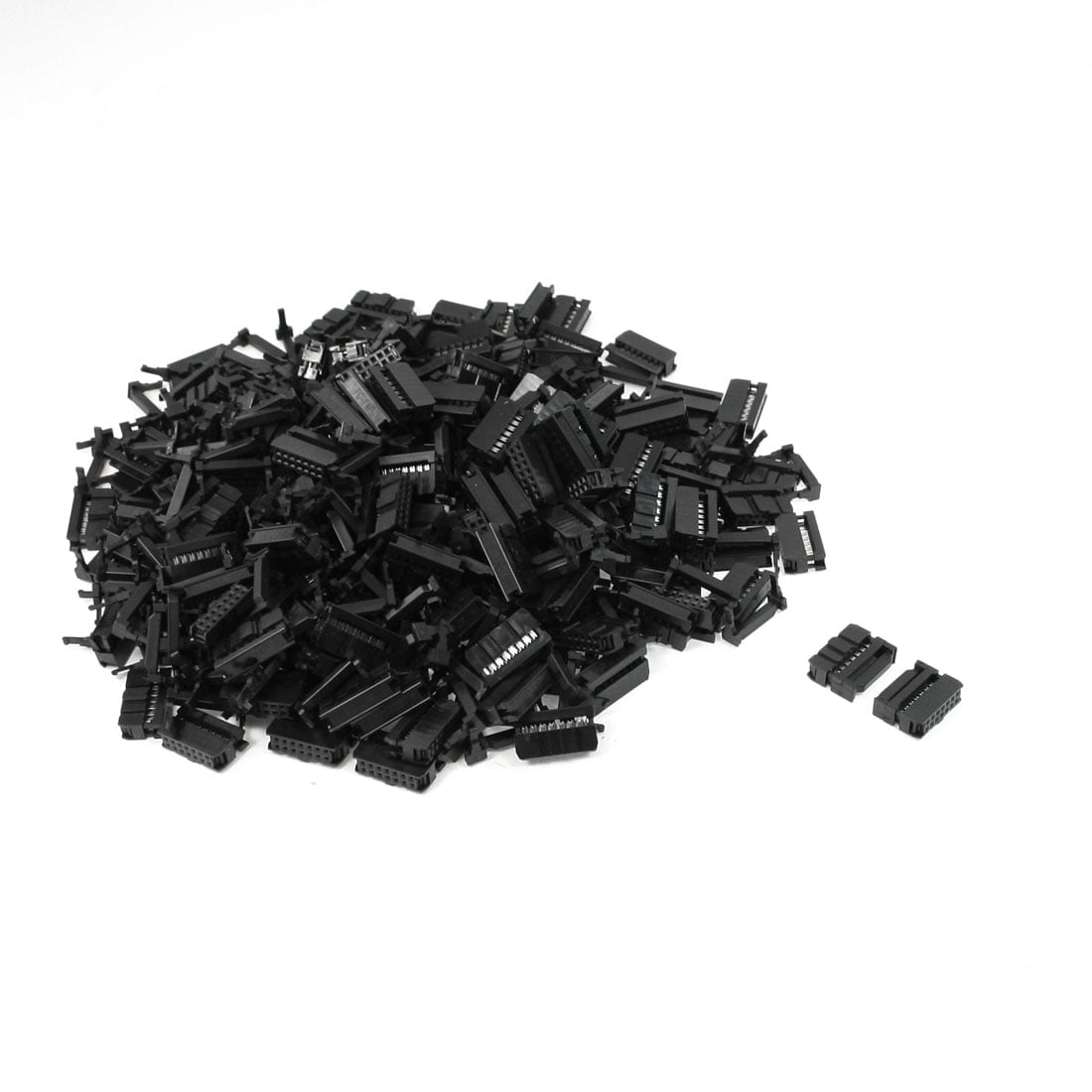 200 Pcs FC-14P 14 Pin Male IDC Socket Plug Ribbon Cable Connector Black ...