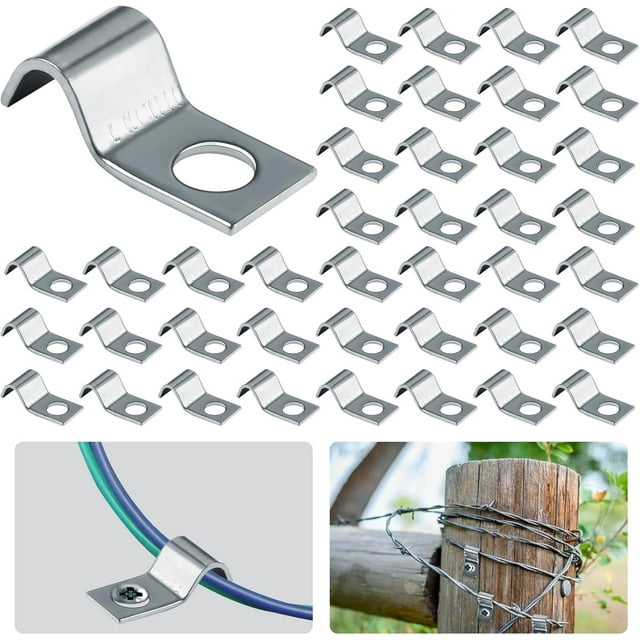 200 Pcs Fence Wire Clamps, Cable Wire Screw Clips, Zinc Plated Steel ...