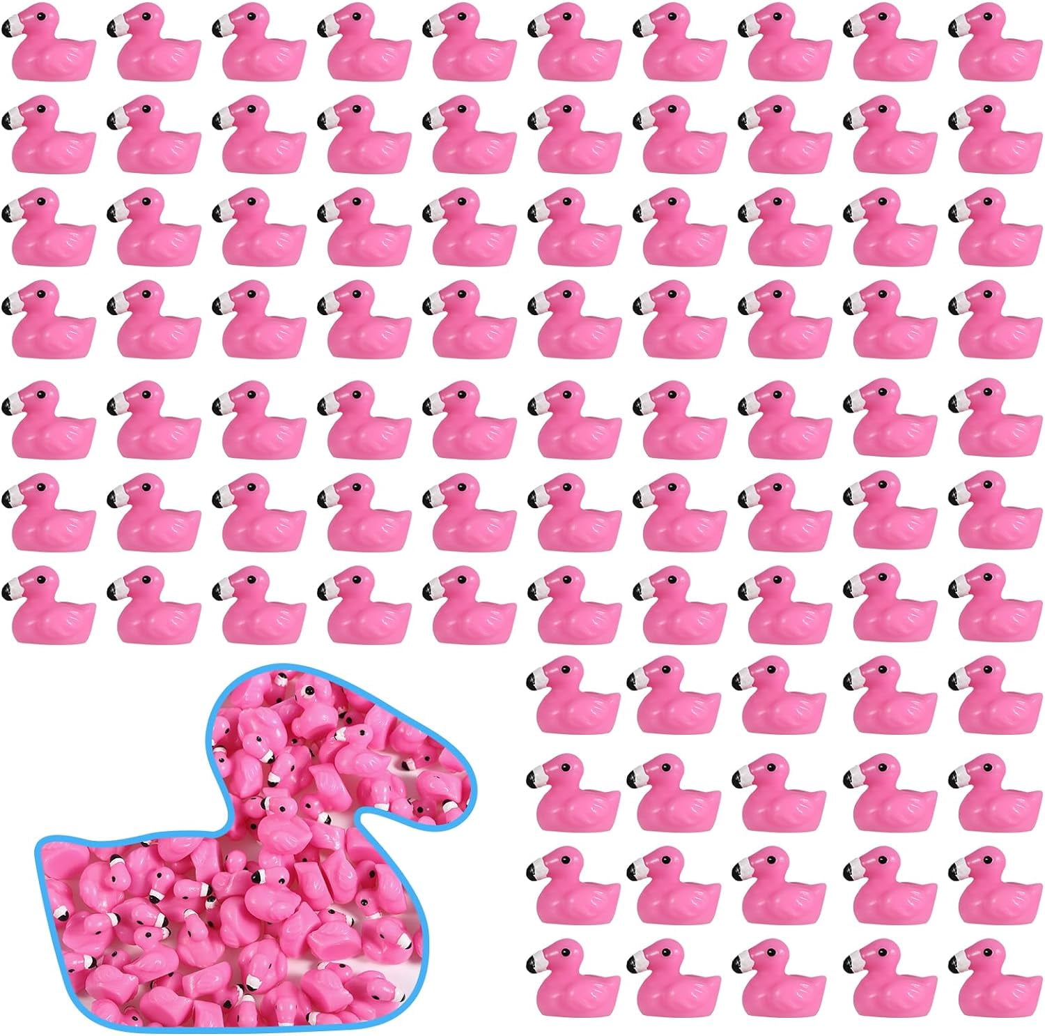 200 Pcs Flamingo Mini Resin Flamingo Mini Statue Cute Little Flamingo ...