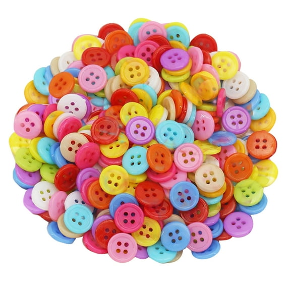 200 Pcs Flower Star Buttons 2/4 Holes Buttons Round Buttons Craft ...