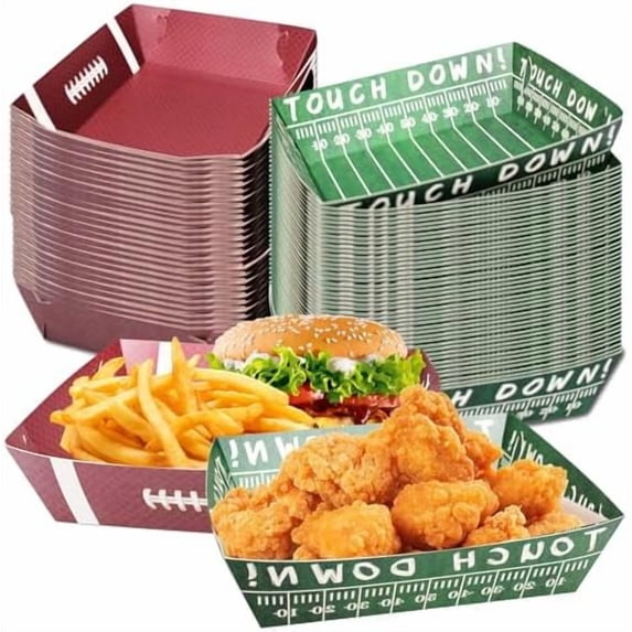 200 Pcs Football Party Favors 5 lb Football Paper Trays Large Football ...