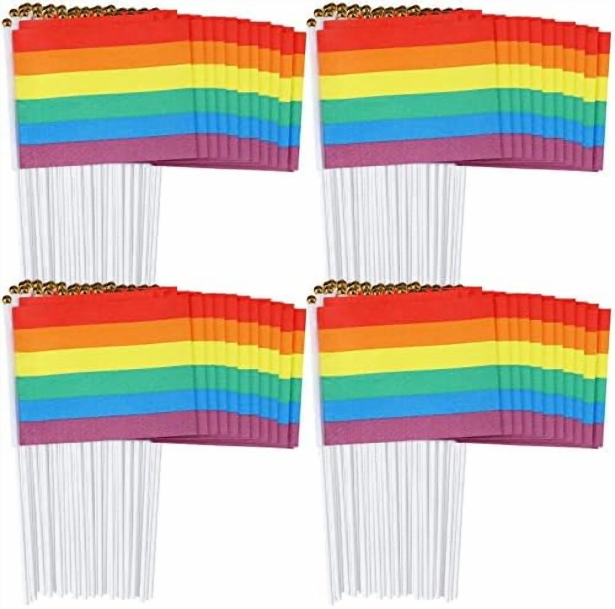200 Pcs Gay Pride Flags Mini Rainbow Flag Lesbian Flag LGBT Flag USA American Rainbow Flag Small ...