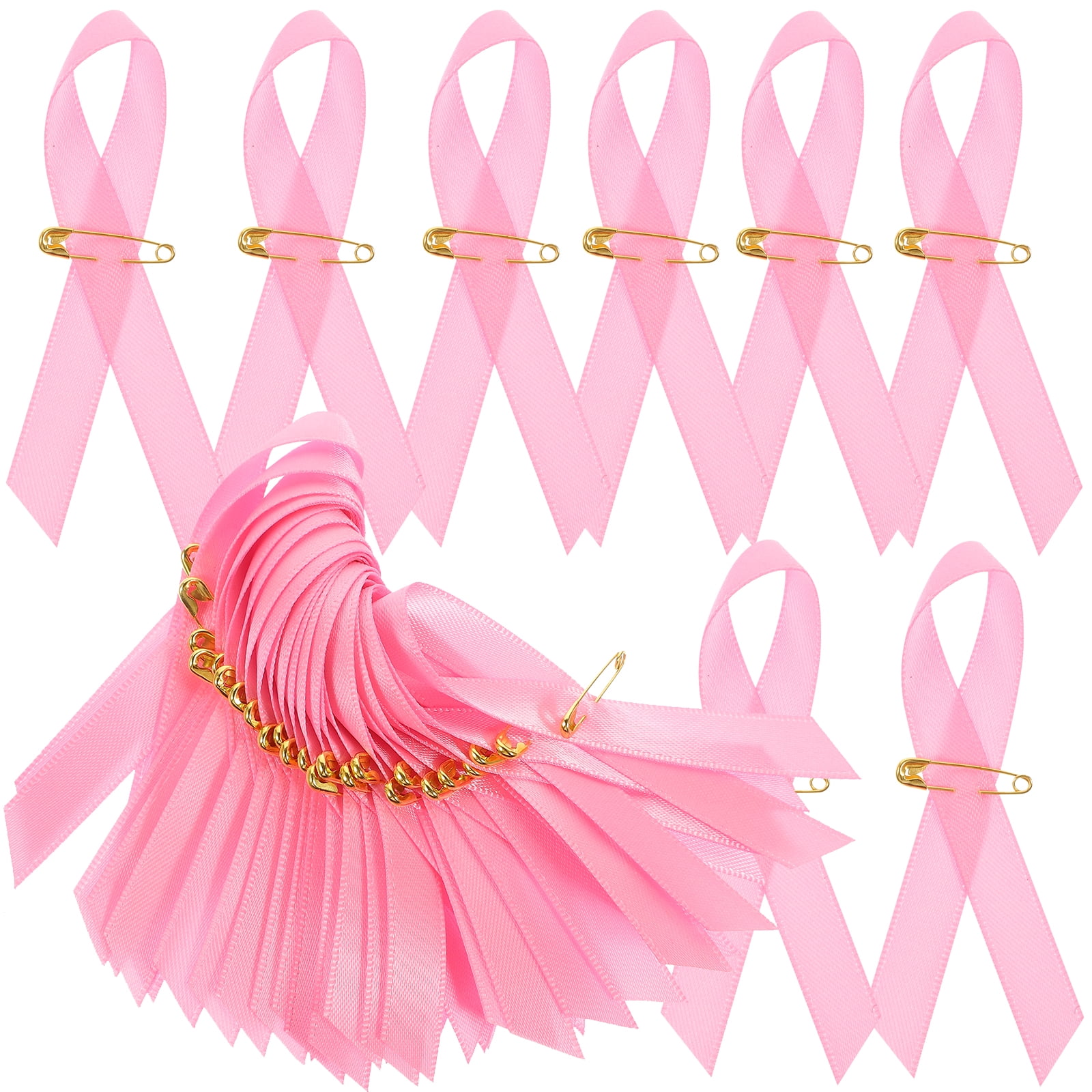ifundom 200Pcs Pink Ribbon Pins for Fundraising Ribbons with Pin ...