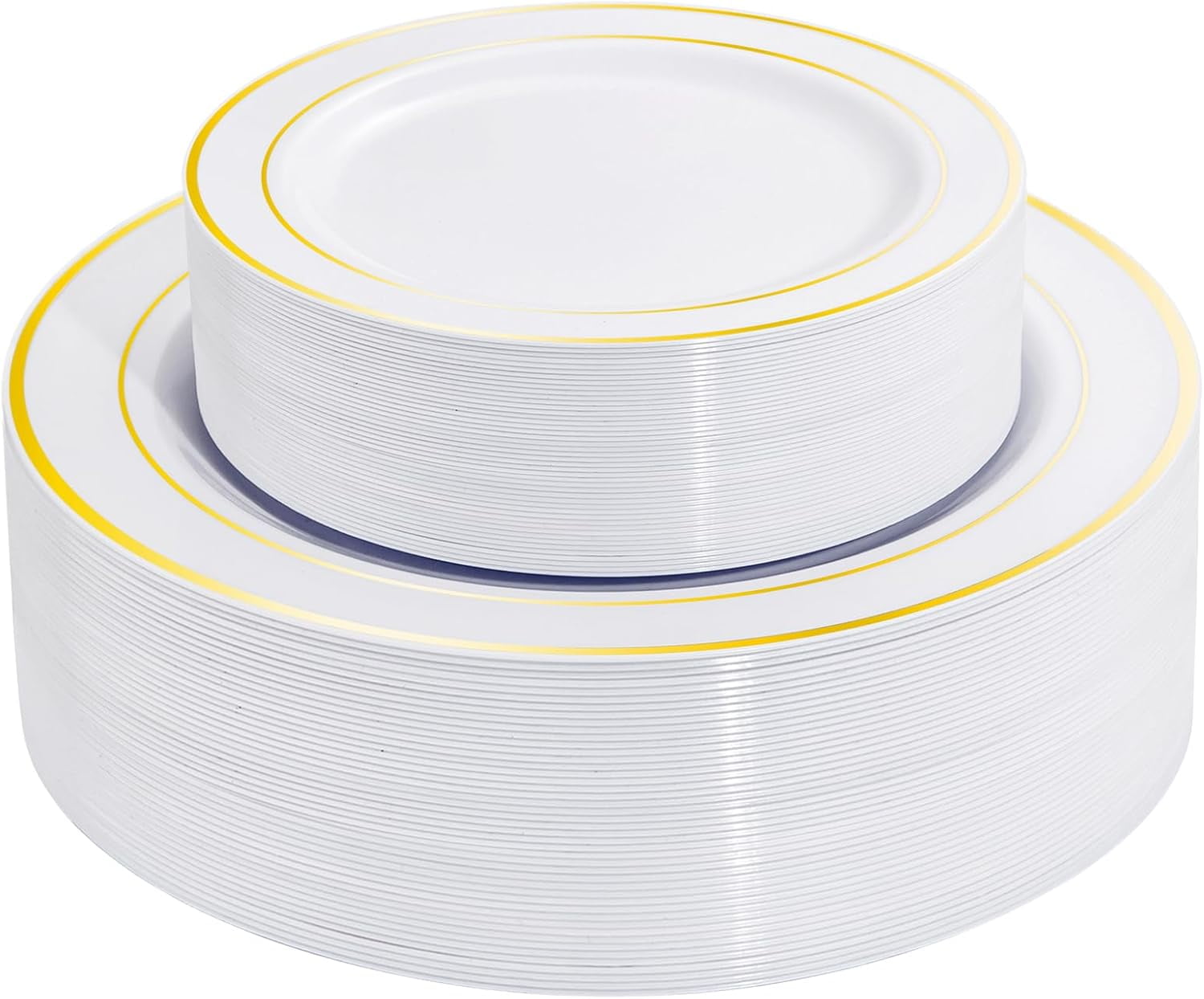 200 Pcs Gold Plastic Plates - Disposable Party Plates, Gold Plates ...