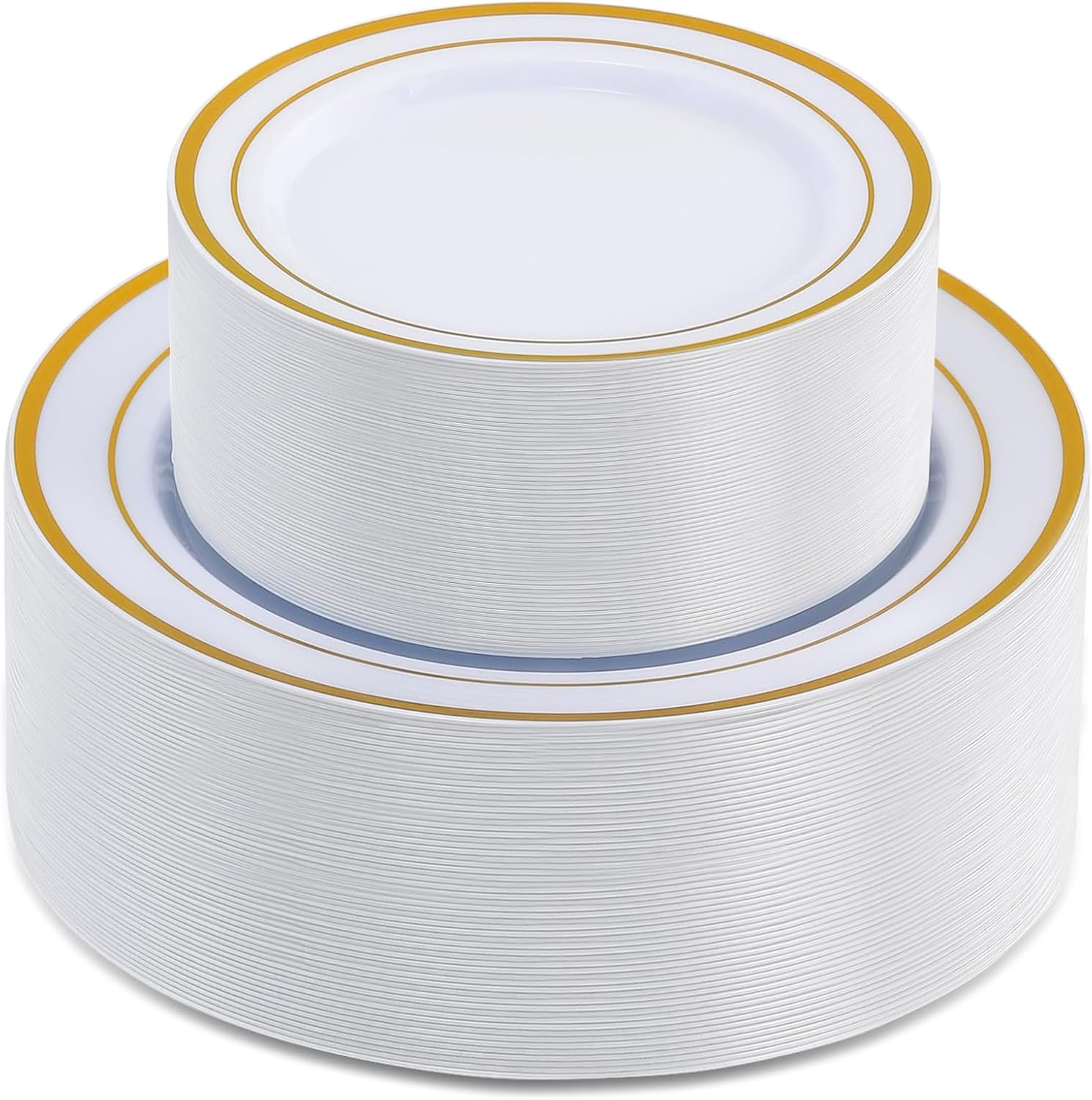 200 Pcs Gold Plastic Plates for Party, Heavy Duty Disposable Plastic ...