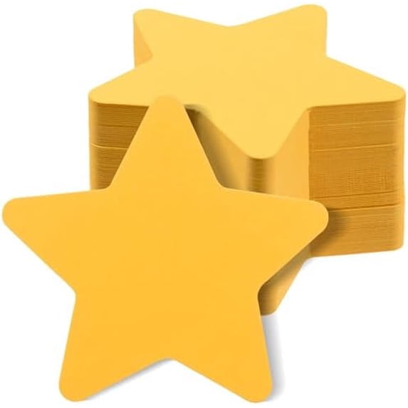 200 Pcs Gold Star Cutouts 4 Inch Double-Sided Yellow Paper Stars, Die ...