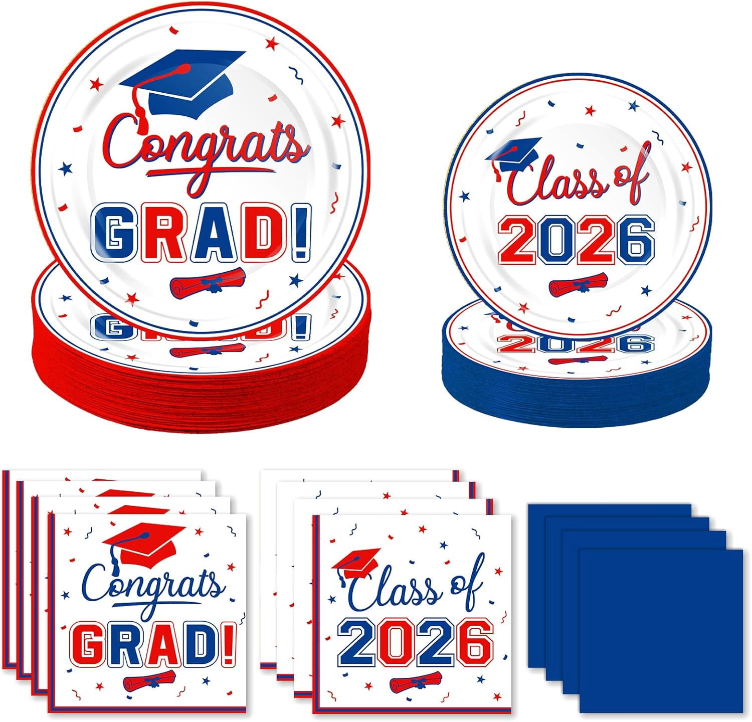 200 Pcs Graduation Table Decorations Party Supplies - Red Blue ...