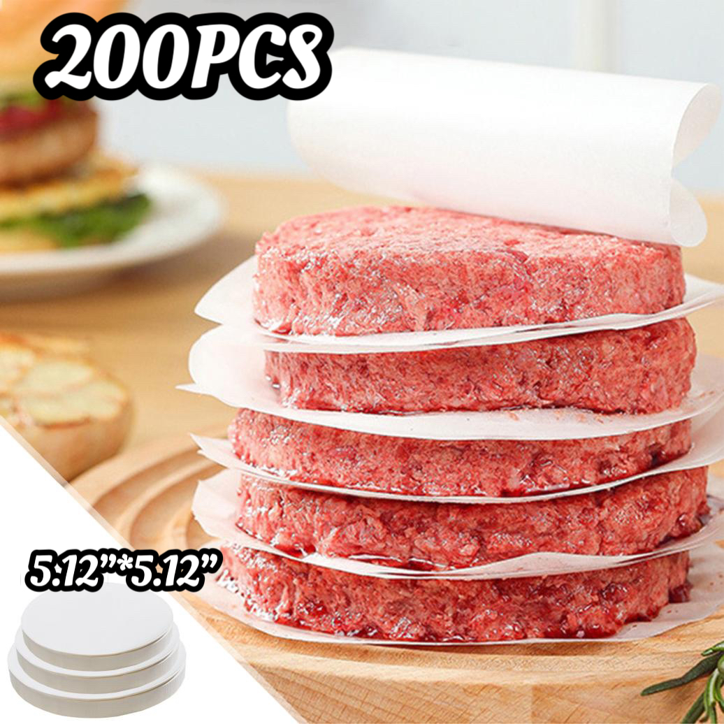 200 Pcs Hamburger Patty Paper, 5.1"x5.1" Non Stick Parchment Paper ...