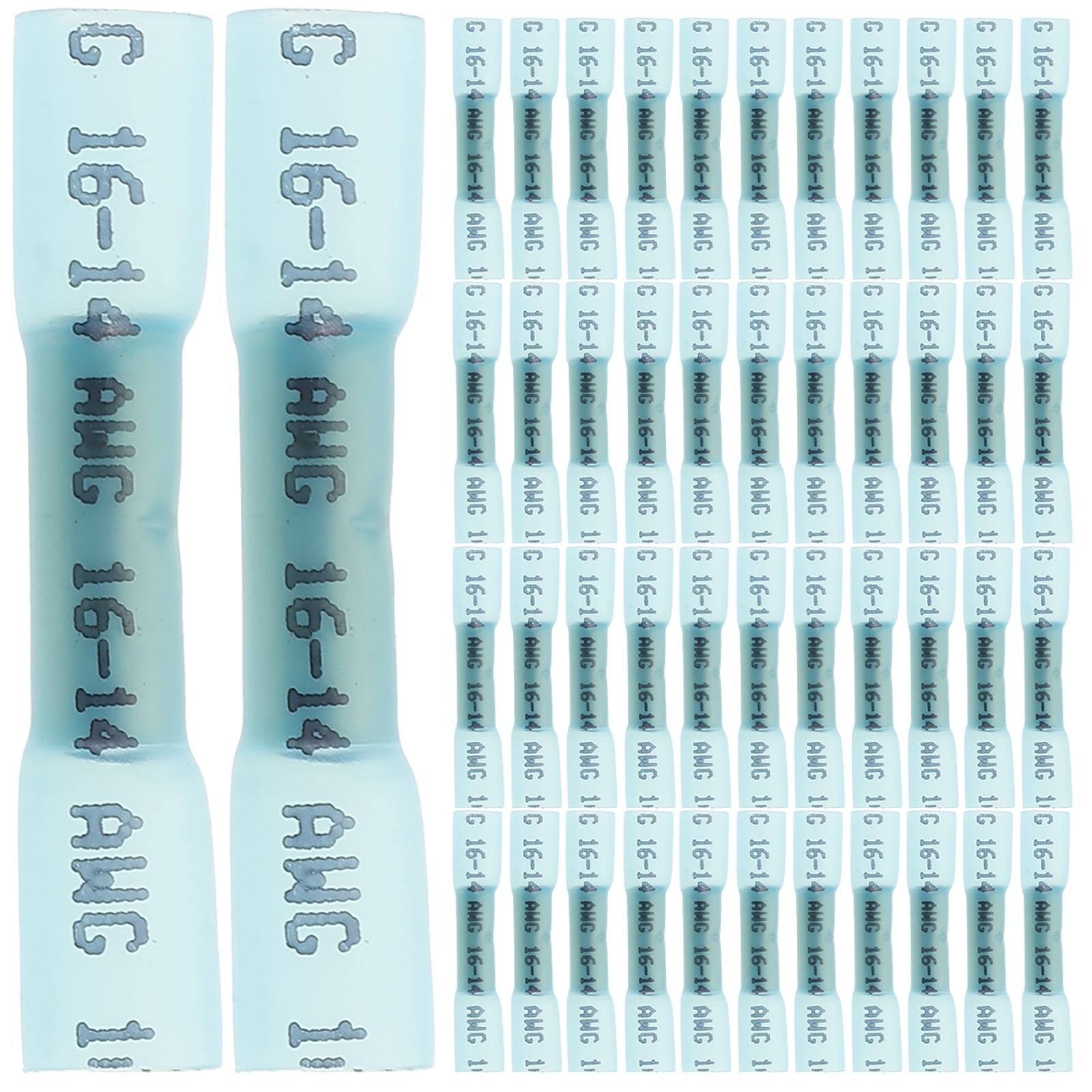 200 Pcs Heat Shrink Terminal Electric Wire Connector Butt Connectors ...