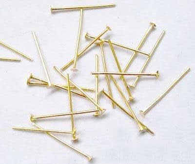 200 Pcs Iron Flat Head Pins Golden Metal End Headpins Jewelry Making ...